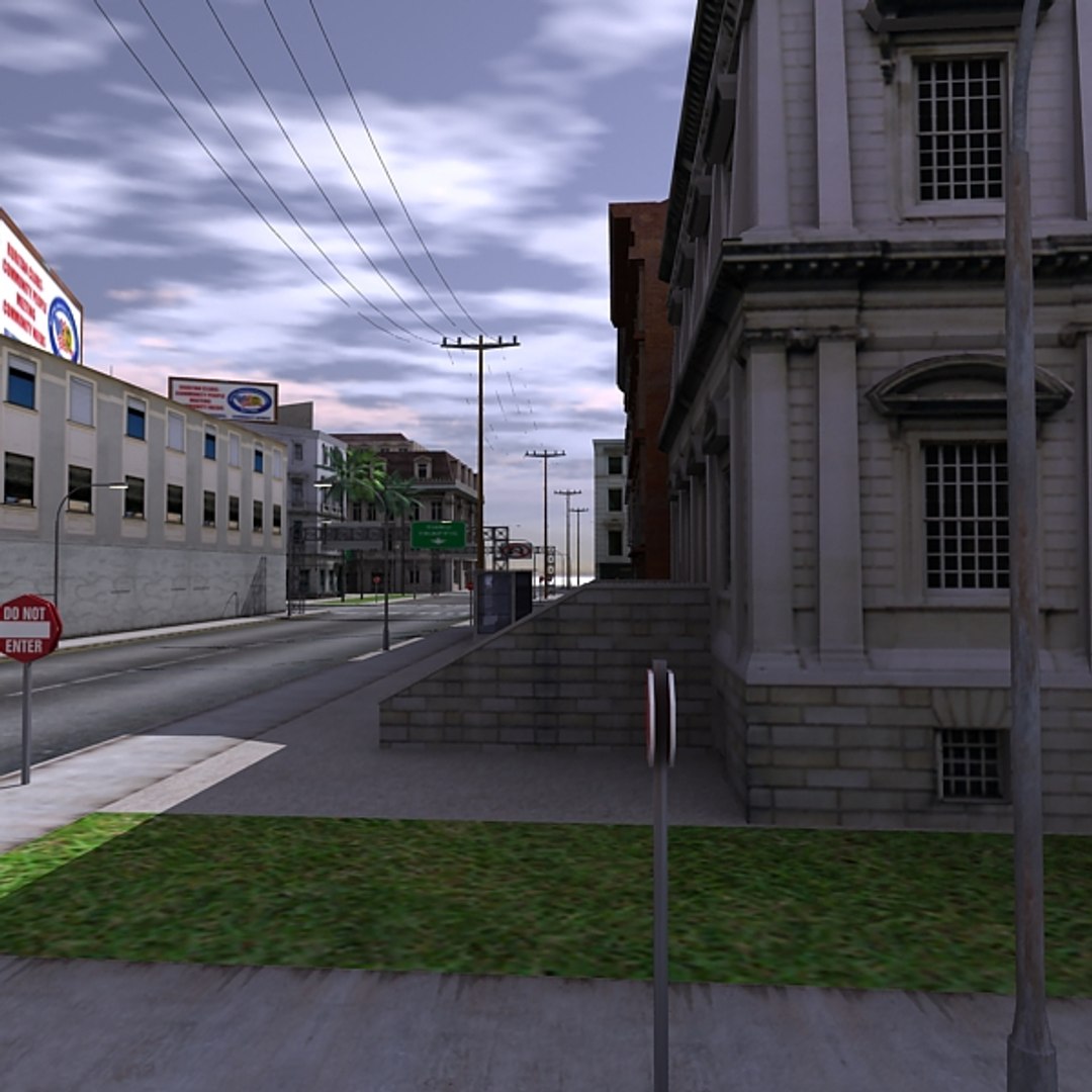 3d City Scene Road Street