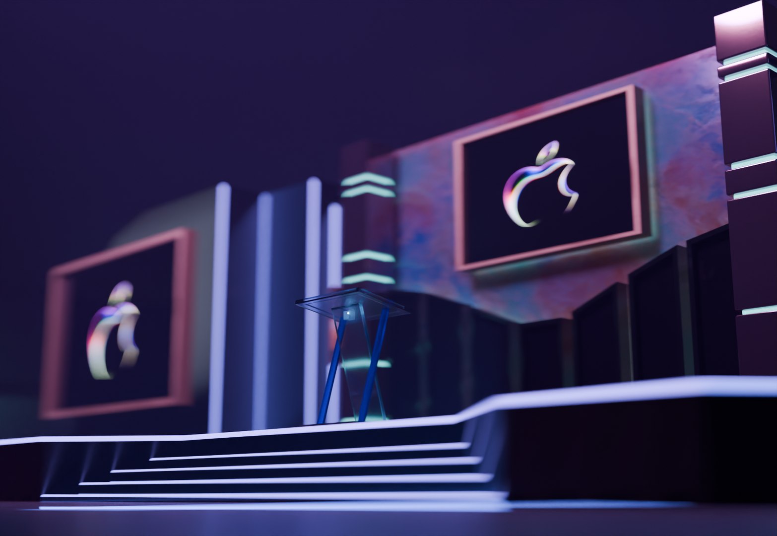 3D Apple Conference Stage - TurboSquid 2258417