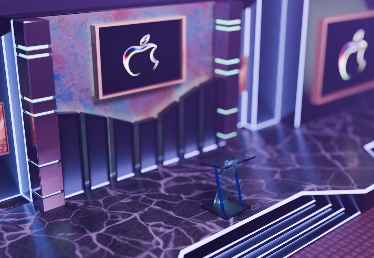 3D Apple Conference Stage - TurboSquid 2258417