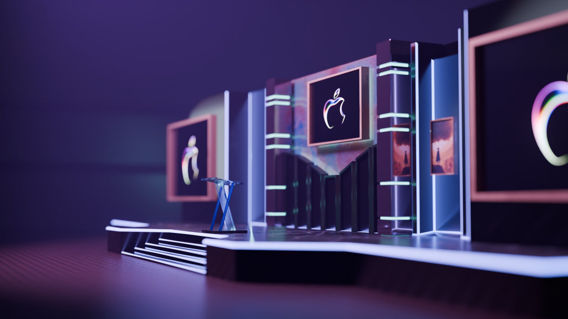 3D Apple Conference Stage - TurboSquid 2258417