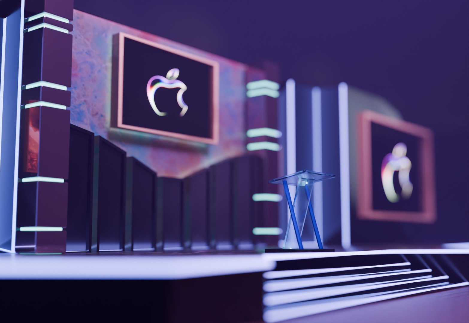 3D Apple Conference Stage - TurboSquid 2258417