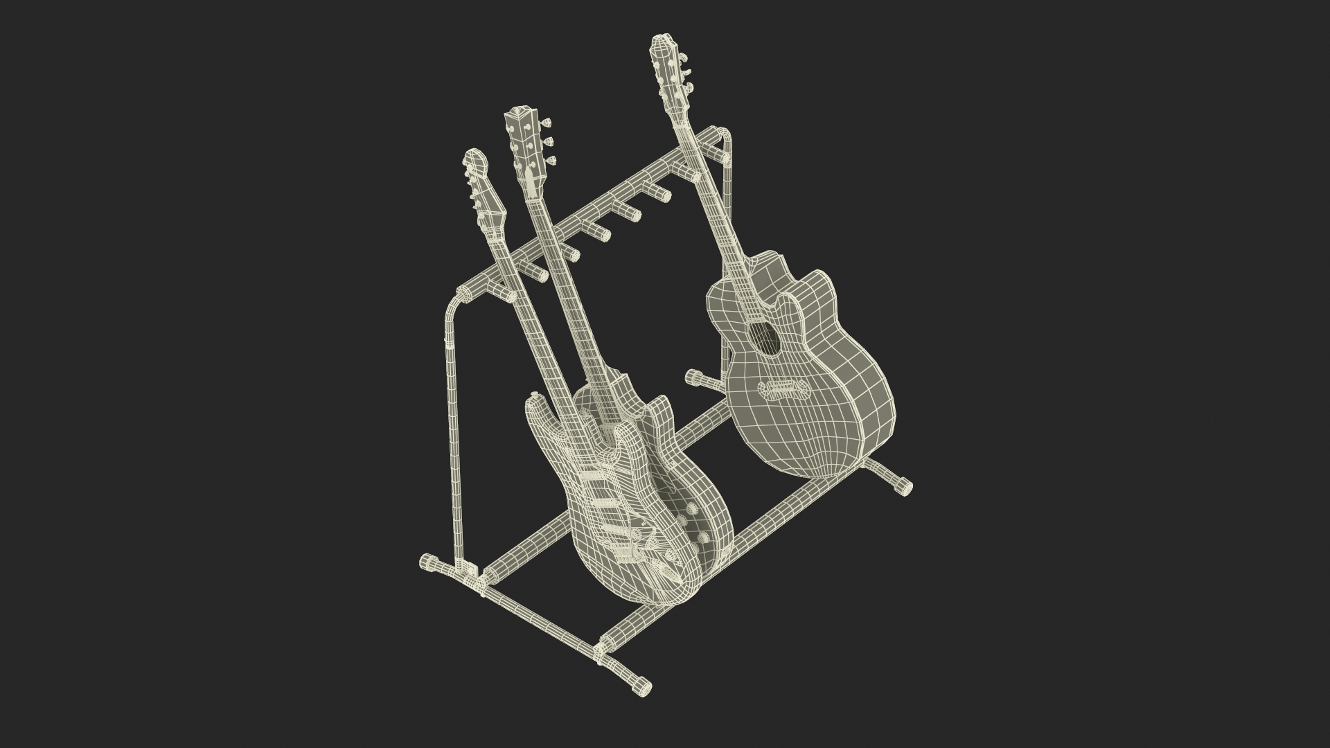 Guitars On Guitar Rack 3D Model - TurboSquid 2346002