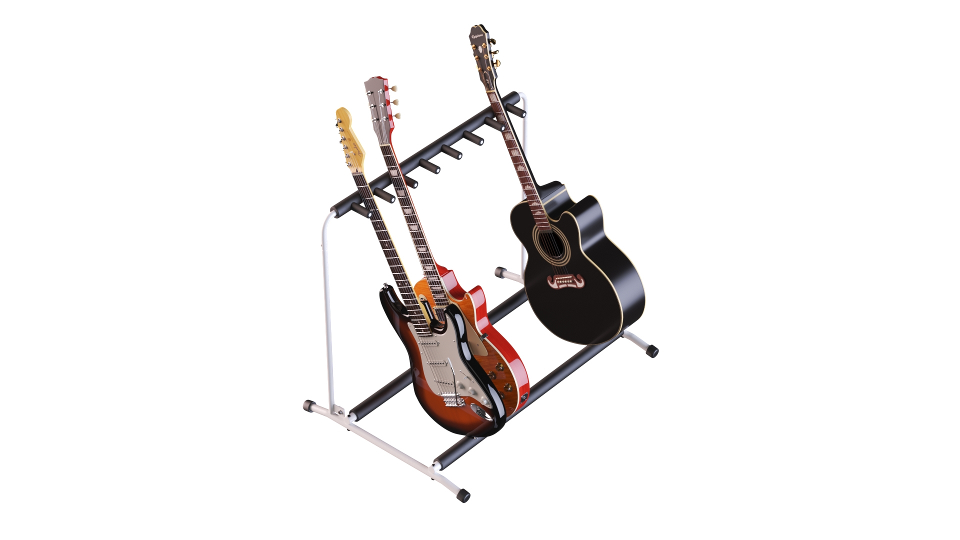 Guitars On Guitar Rack 3D Model - TurboSquid 2346002