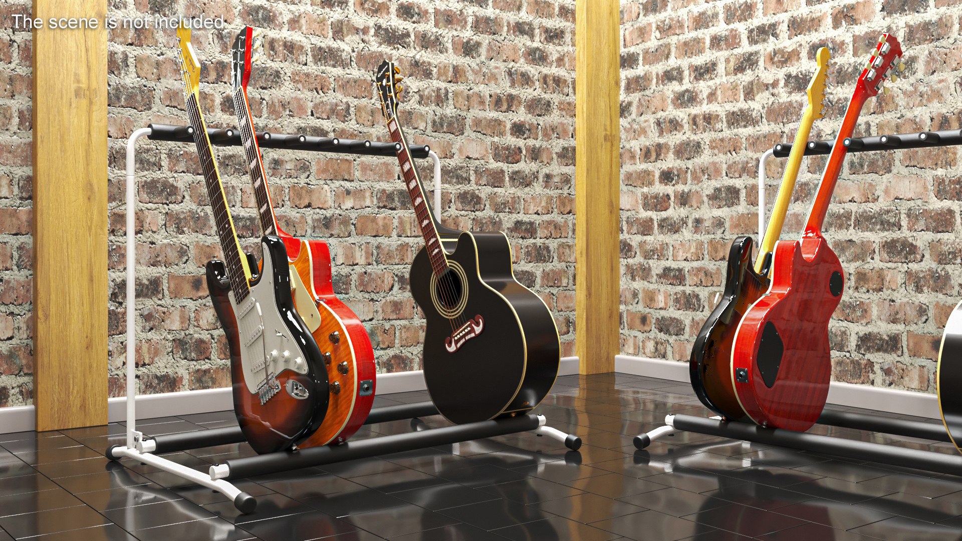 Guitars On Guitar Rack 3D Model - TurboSquid 2346002