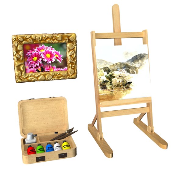 obj cartoon painting set
