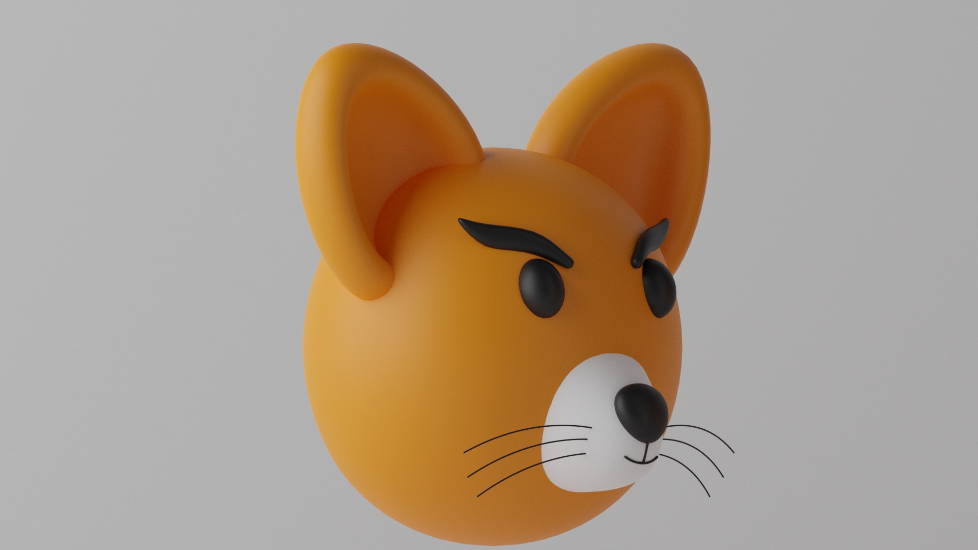 3D Cartoon Cute Fox Head - TurboSquid 2090822