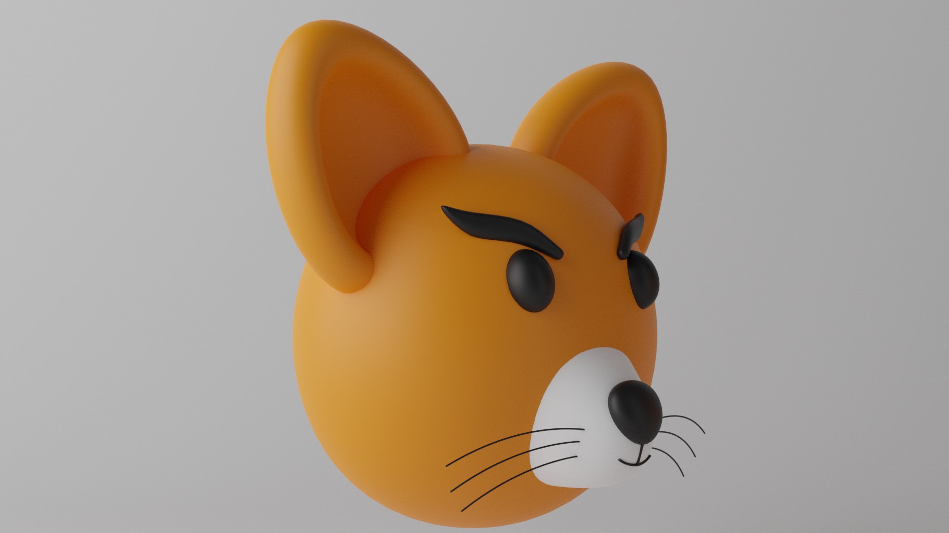3D Cartoon Cute Fox Head - TurboSquid 2090822