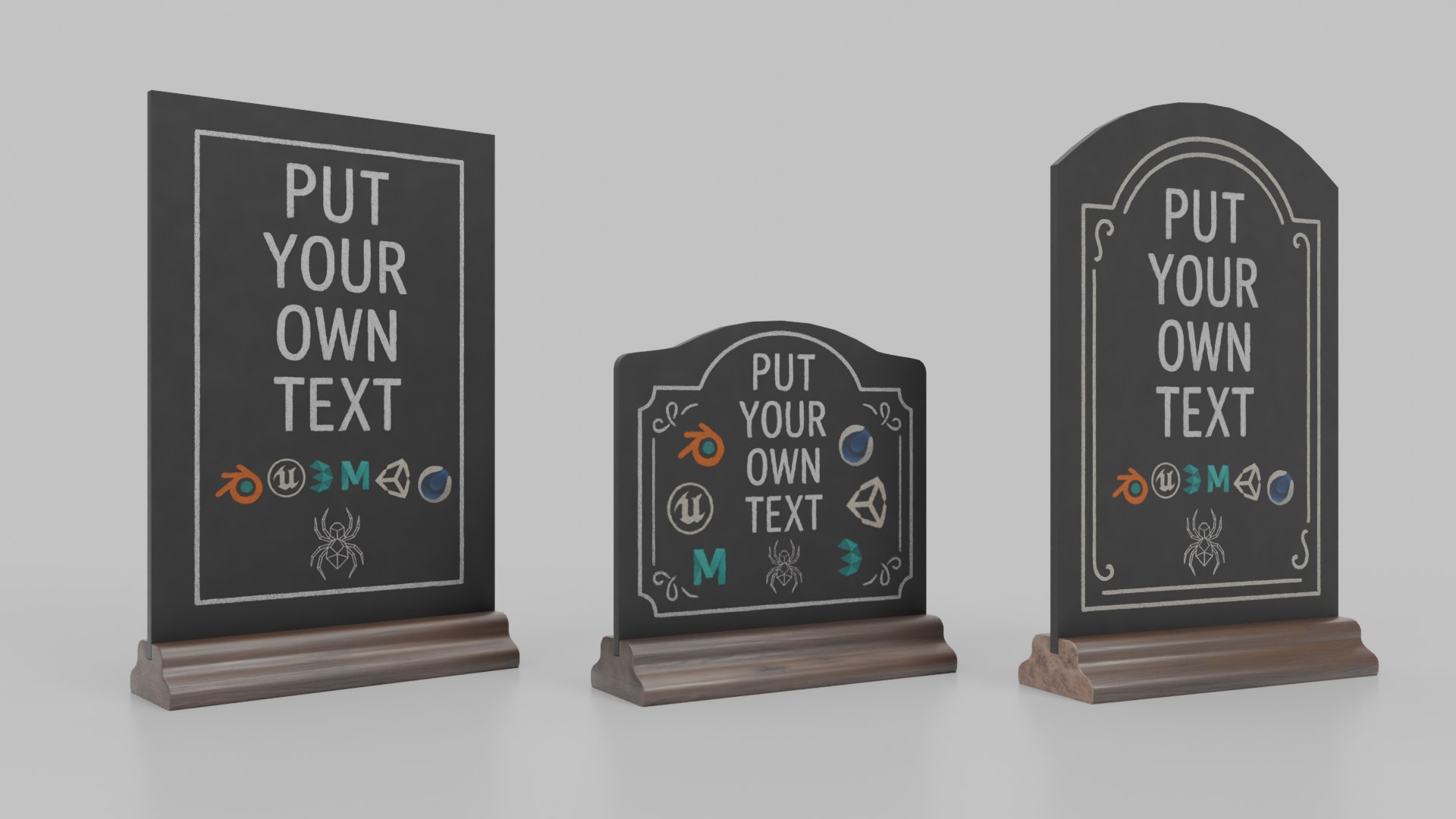 Classic Ogee Stand Chalkboard Trio Model - TurboSquid 2407223