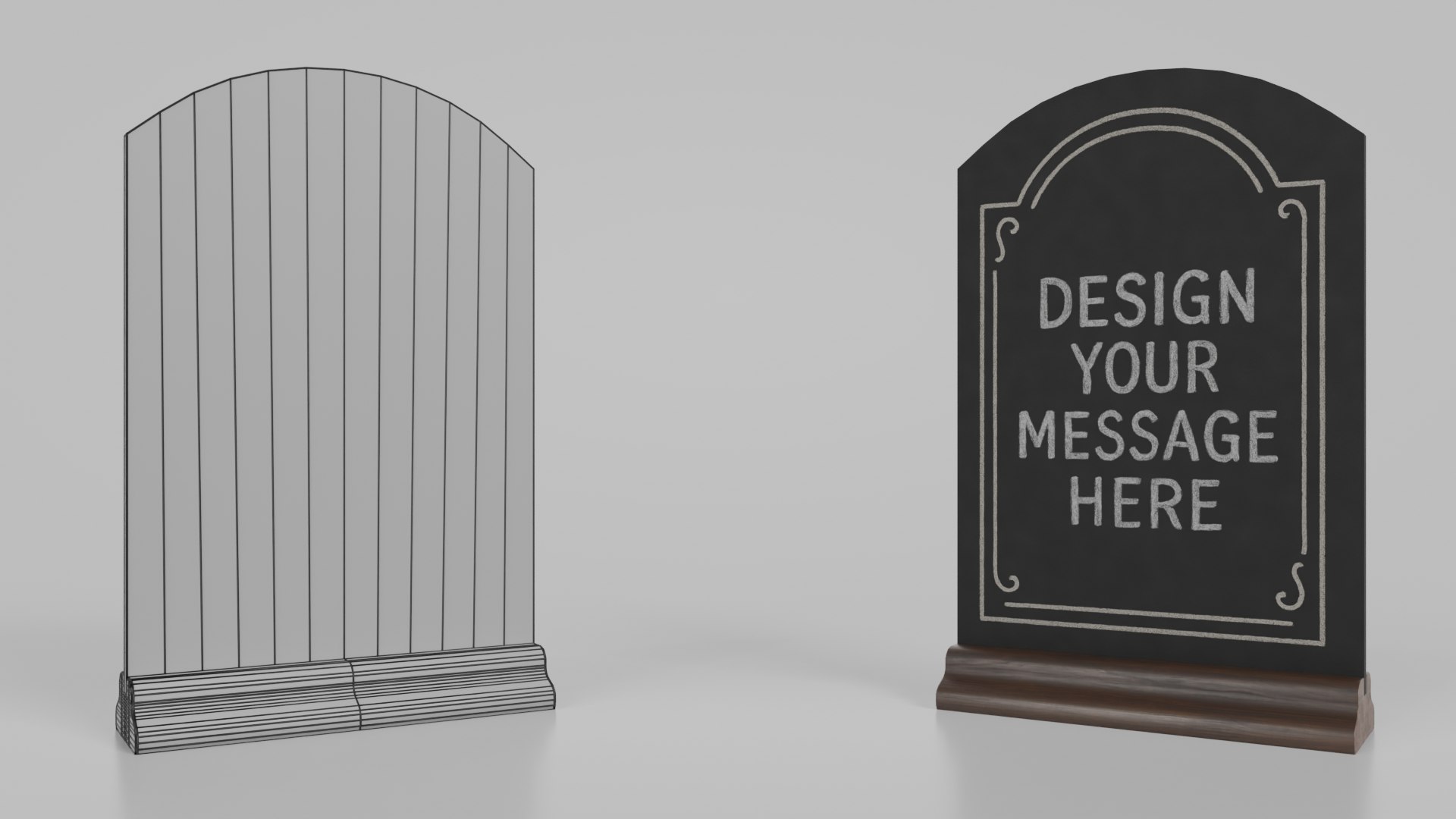 Classic Ogee Stand Chalkboard Trio Model - TurboSquid 2407223