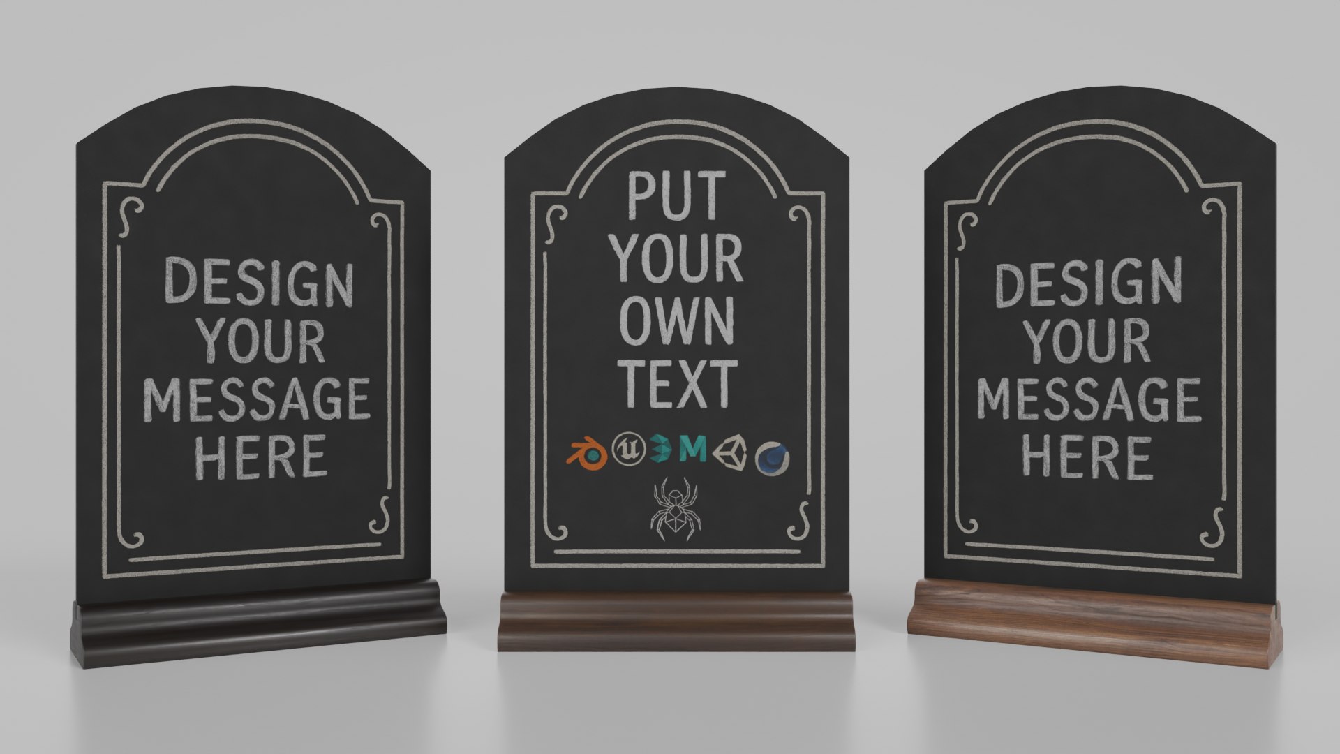 Classic Ogee Stand Chalkboard Trio Model - TurboSquid 2407223