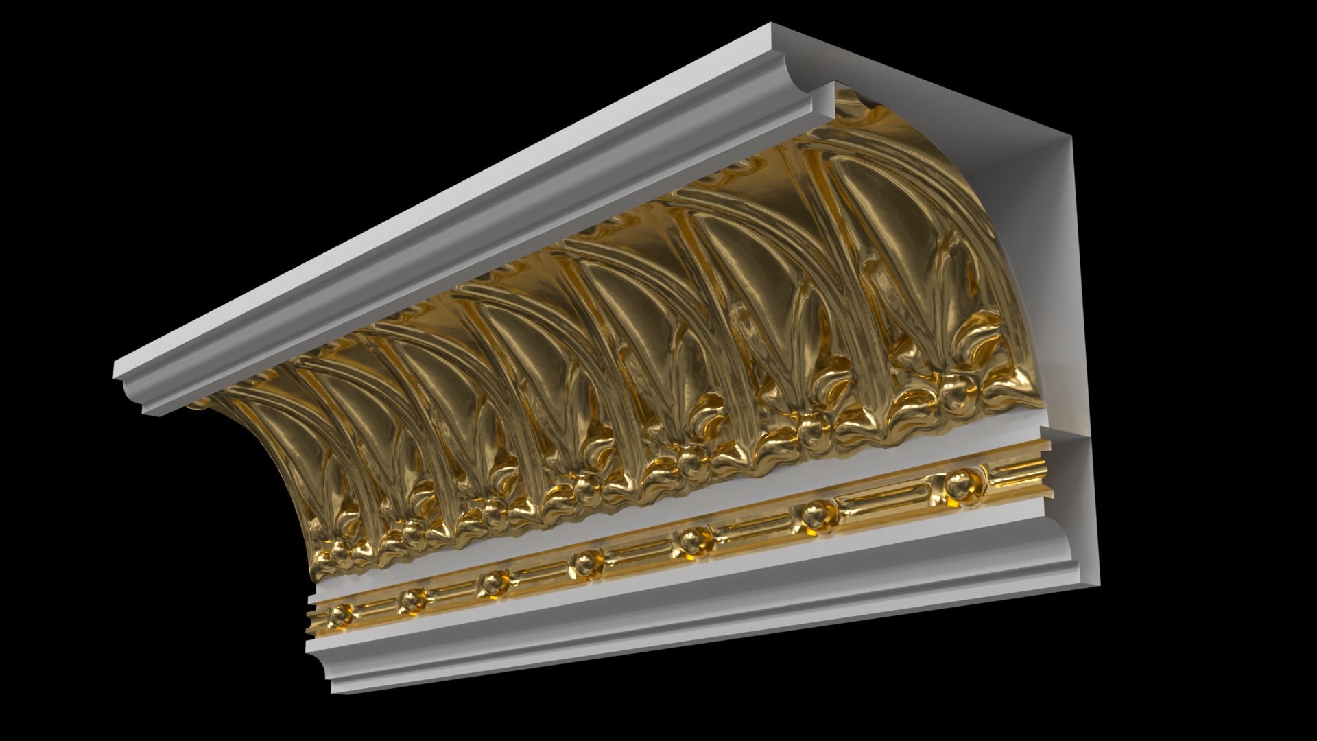 Patterned Cornice Gypsum Plaster DK97 3D - TurboSquid 2008422