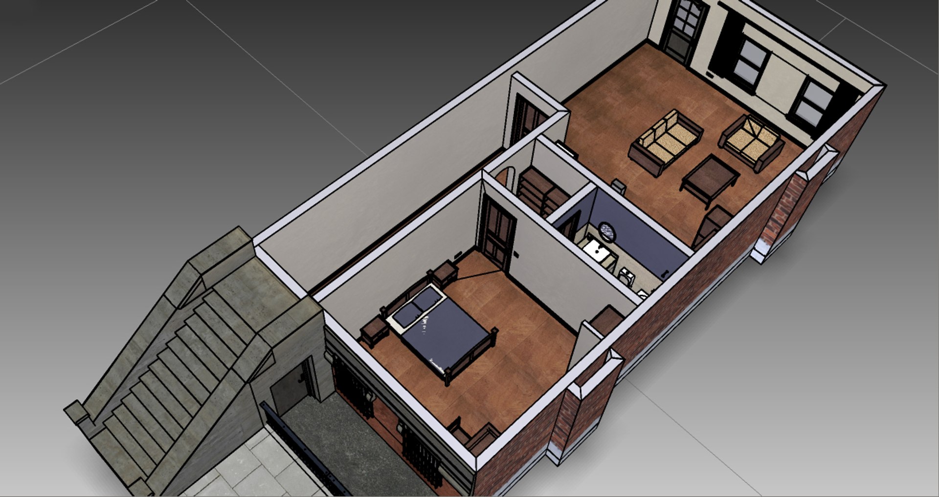 Downtown Building Interior 3d Max