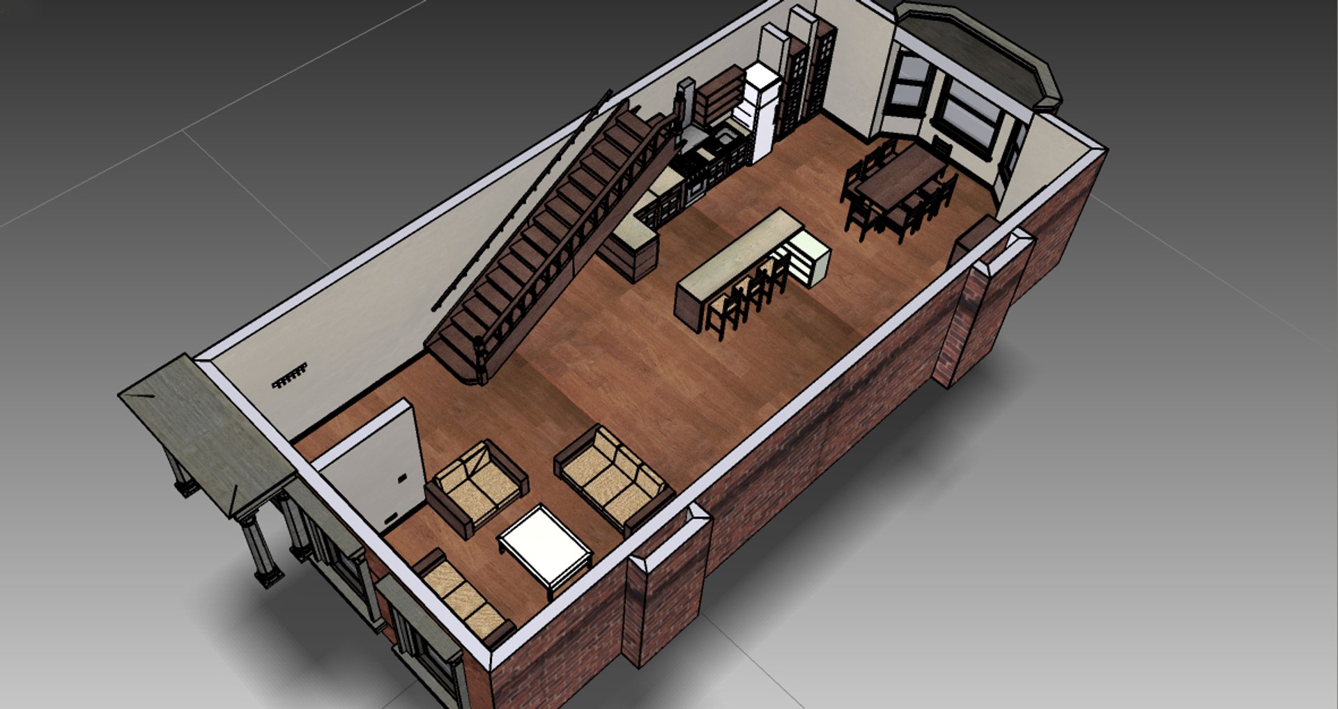 Downtown Building Interior 3d Max