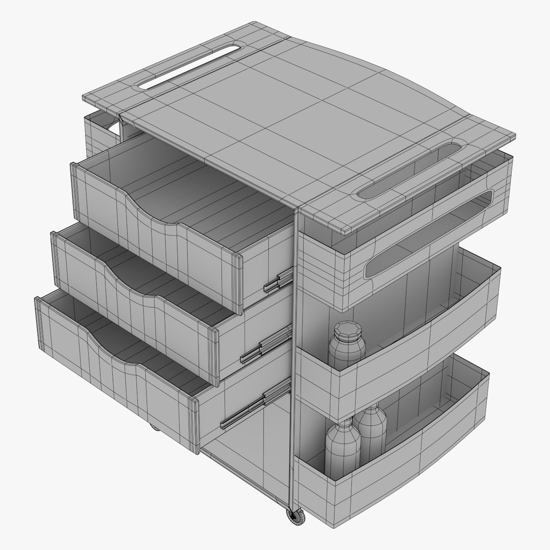 3d Model Medical Equipment Trolley