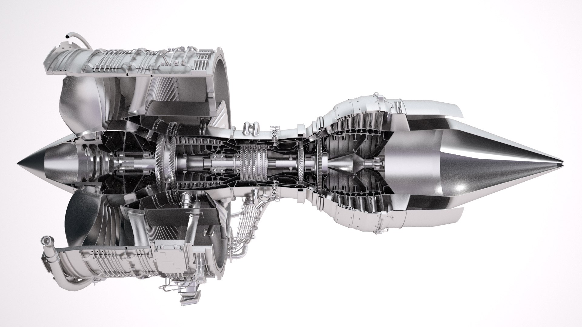 Jet Engine Cutaway 3D Model - TurboSquid 2095383