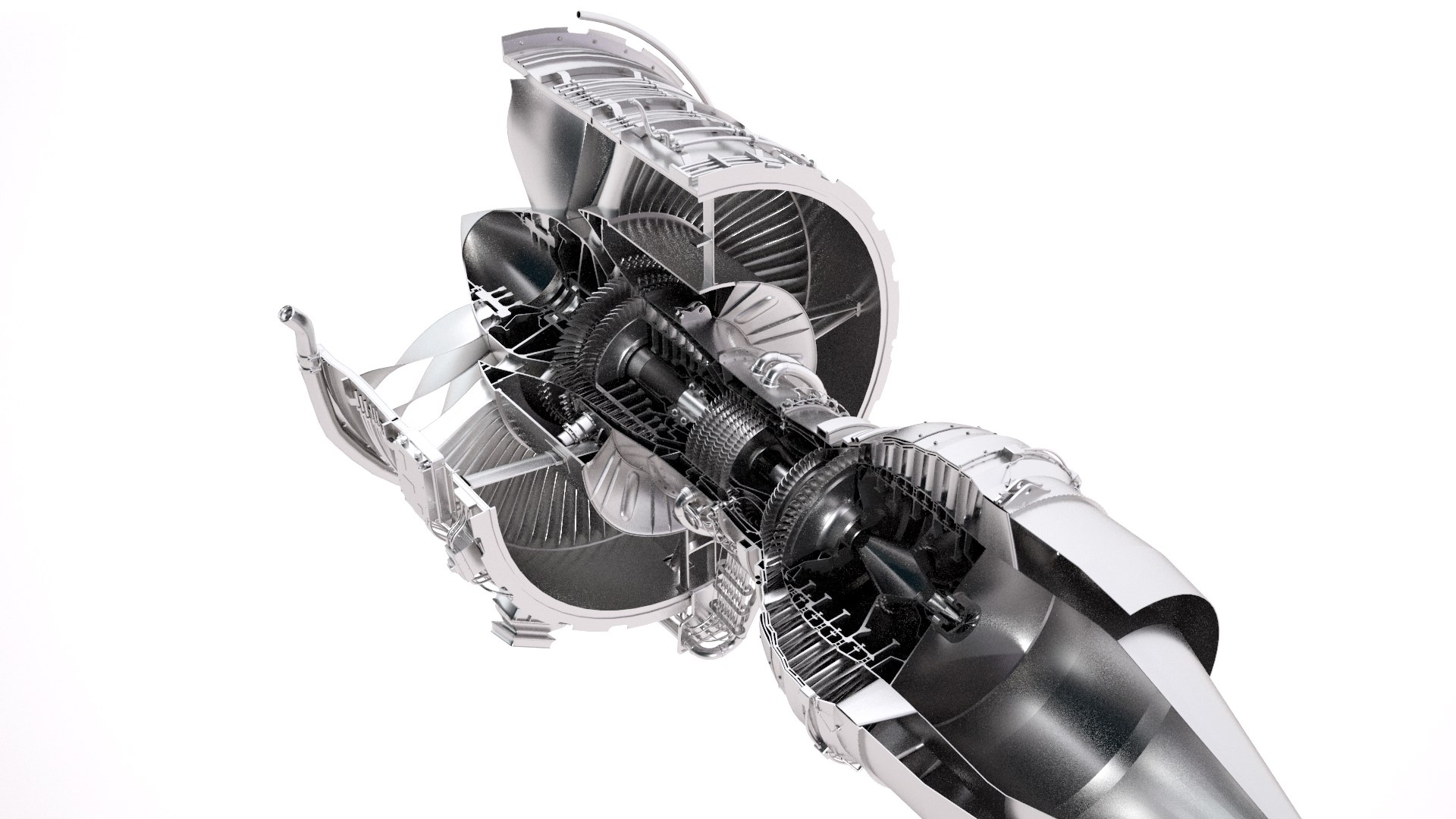 Jet Engine Cutaway 3D Model - TurboSquid 2095383