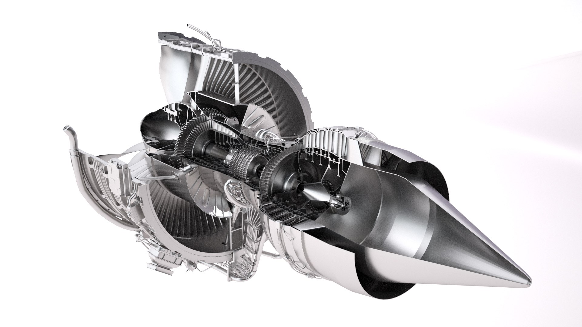 Jet Engine Cutaway 3D Model - TurboSquid 2095383