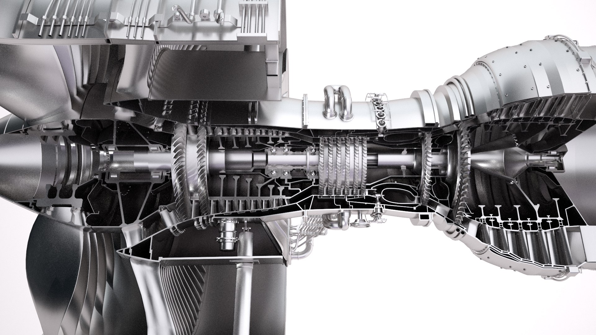Jet Engine Cutaway 3D Model - TurboSquid 2095383