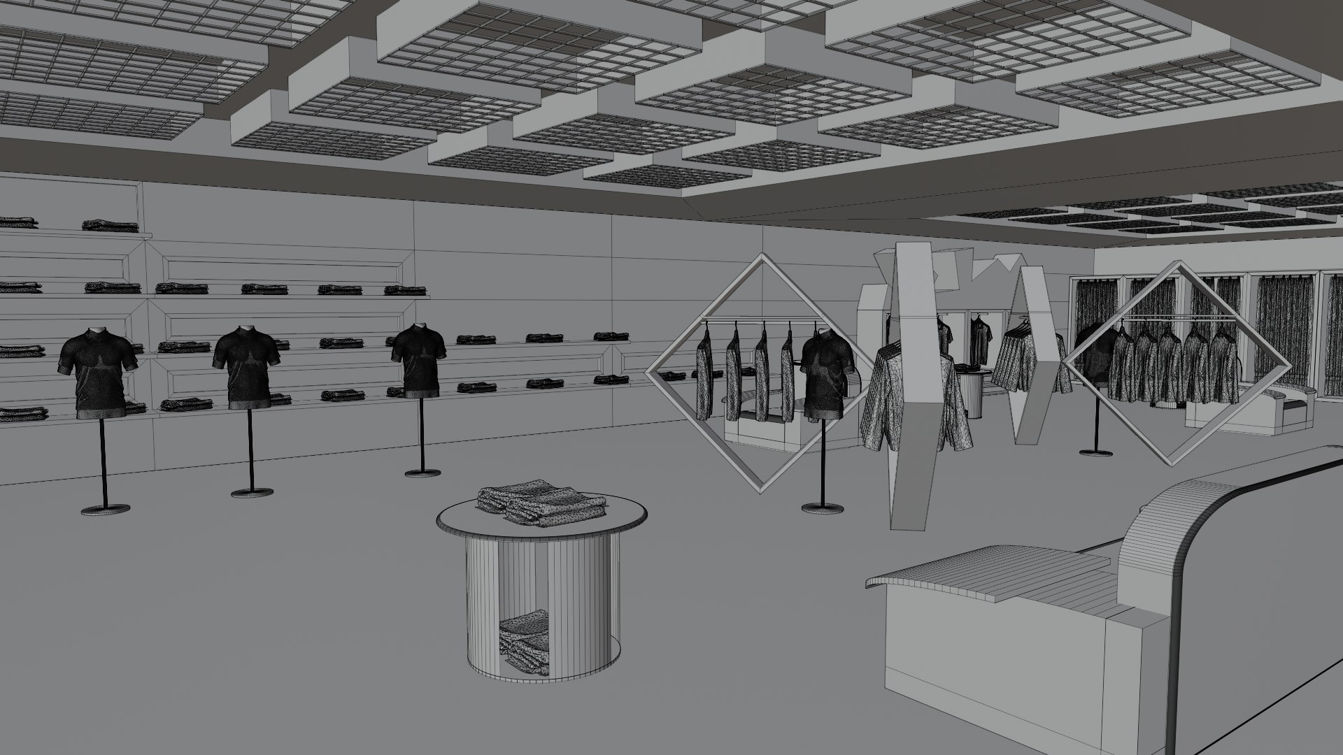 3D Clothing Store Interior Model - TurboSquid 2157406