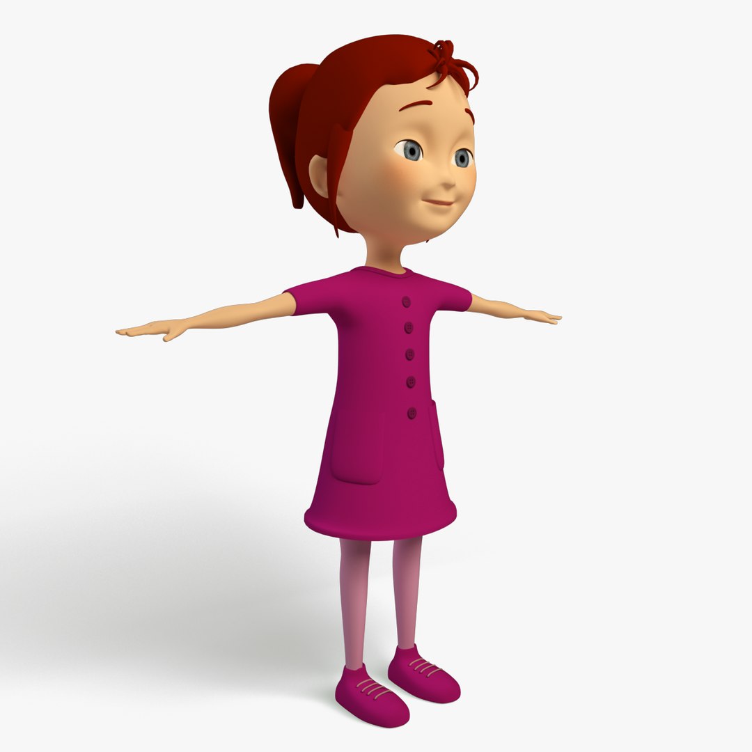 3d Ma Cartoon Character Girl