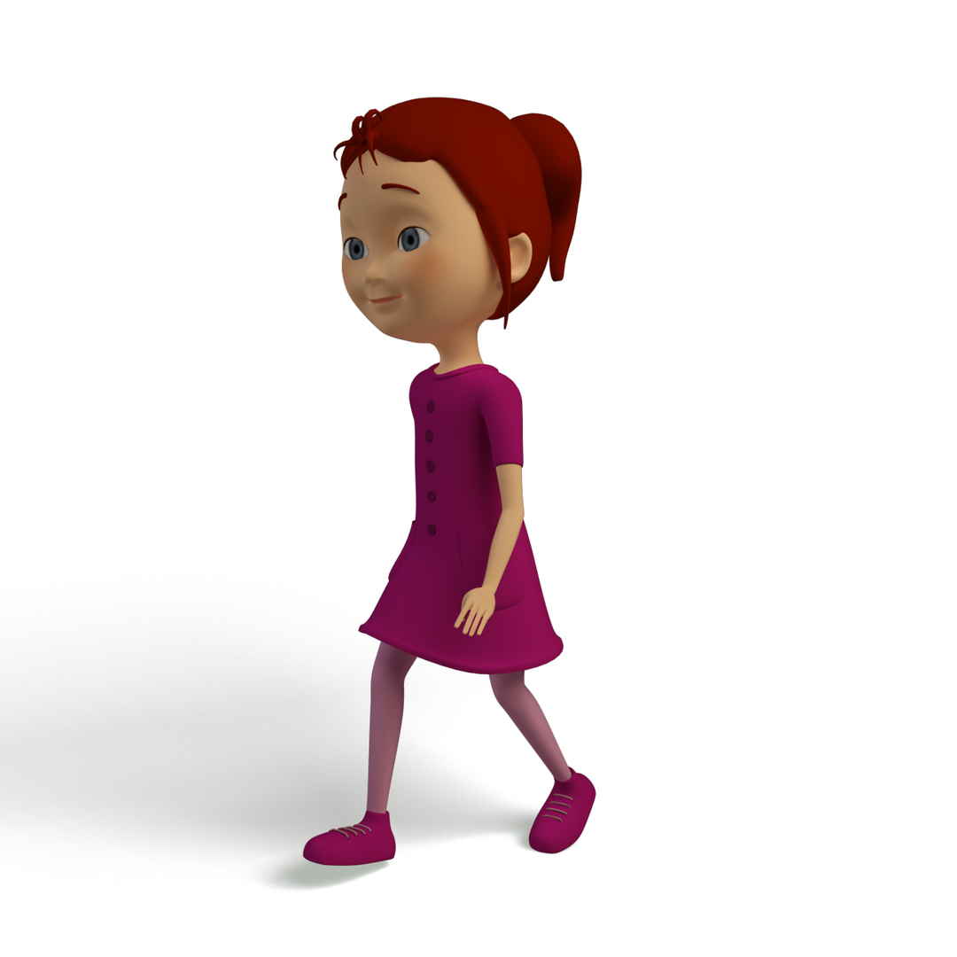 3d Ma Cartoon Character Girl