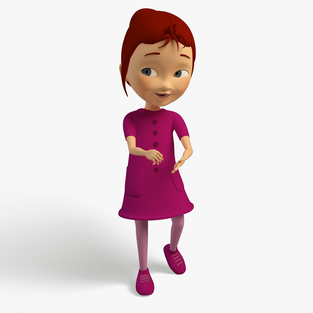 3d Ma Cartoon Character Girl