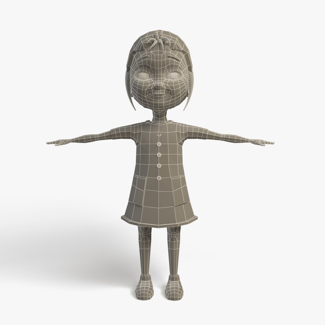 3d Ma Cartoon Character Girl