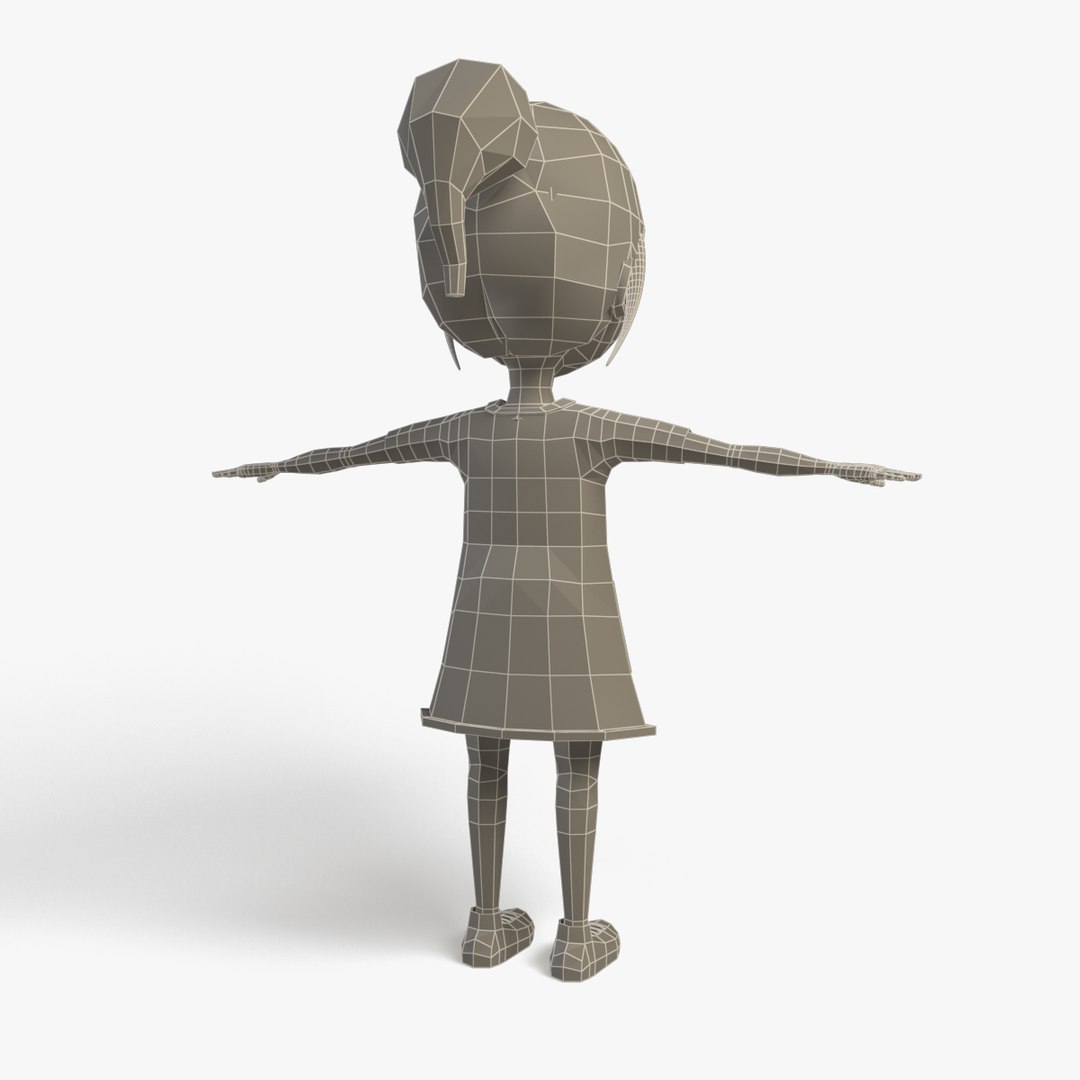 3d Ma Cartoon Character Girl