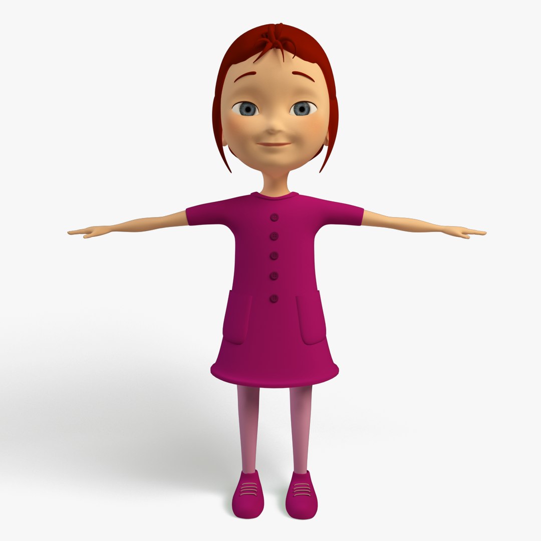 3d Ma Cartoon Character Girl