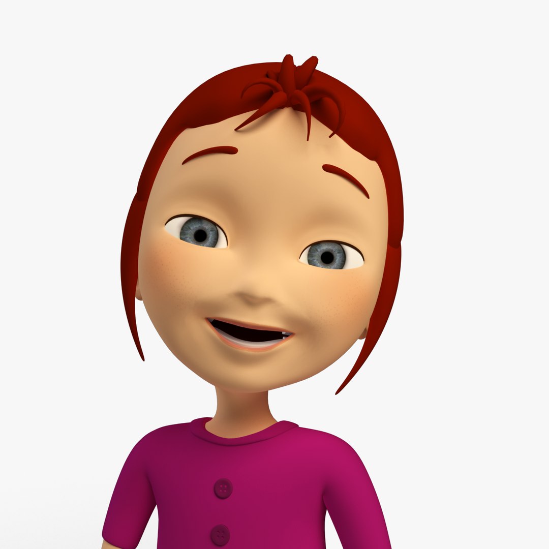 3d Ma Cartoon Character Girl