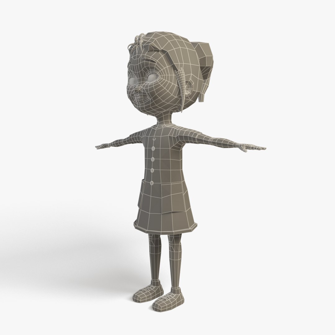 3d Ma Cartoon Character Girl