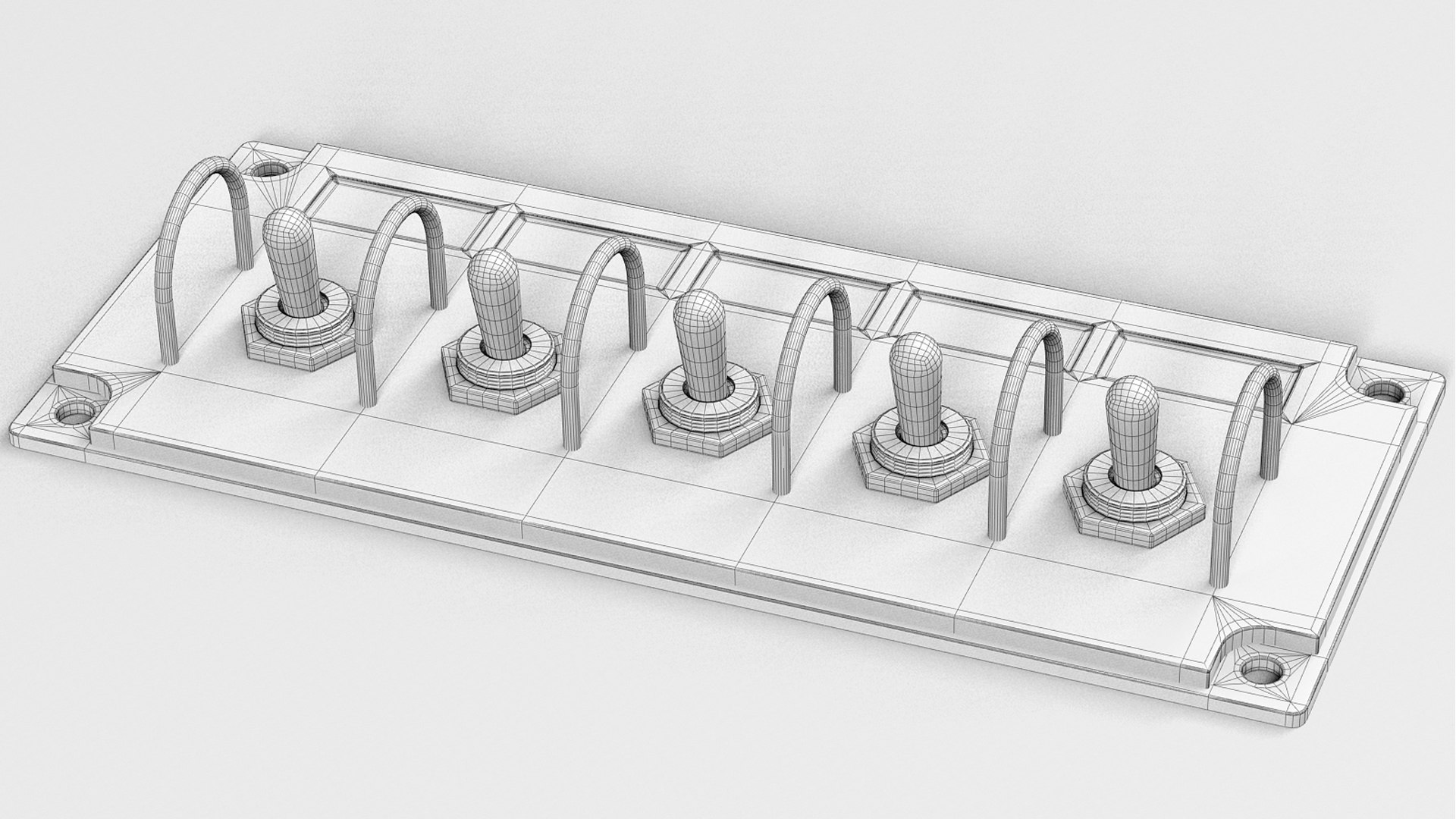 Toggle Switches Panel 3D Model - TurboSquid 1695300