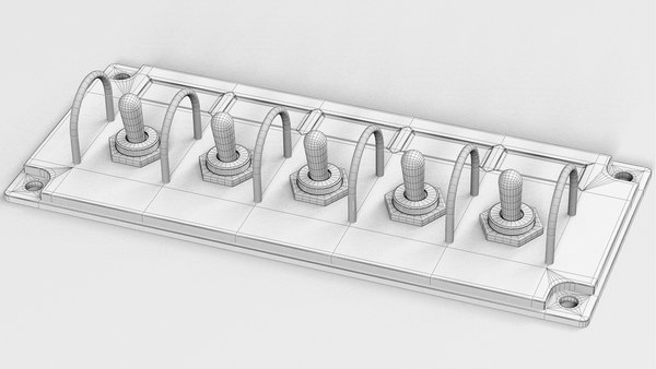 Toggle switches panel 3D model - TurboSquid 1695300