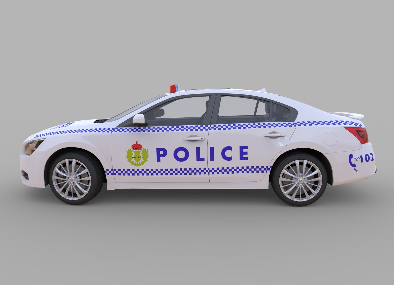 Generic Police Car Interior 3d Model