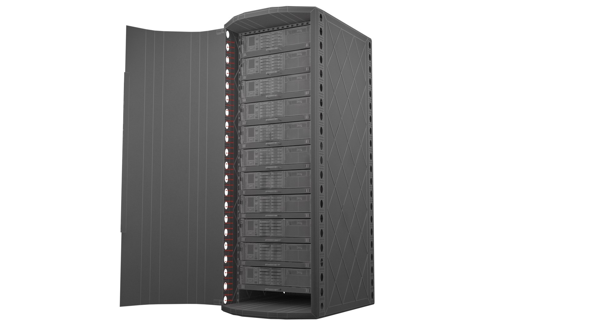 Server Rack Tower 3D Model - TurboSquid 1543450