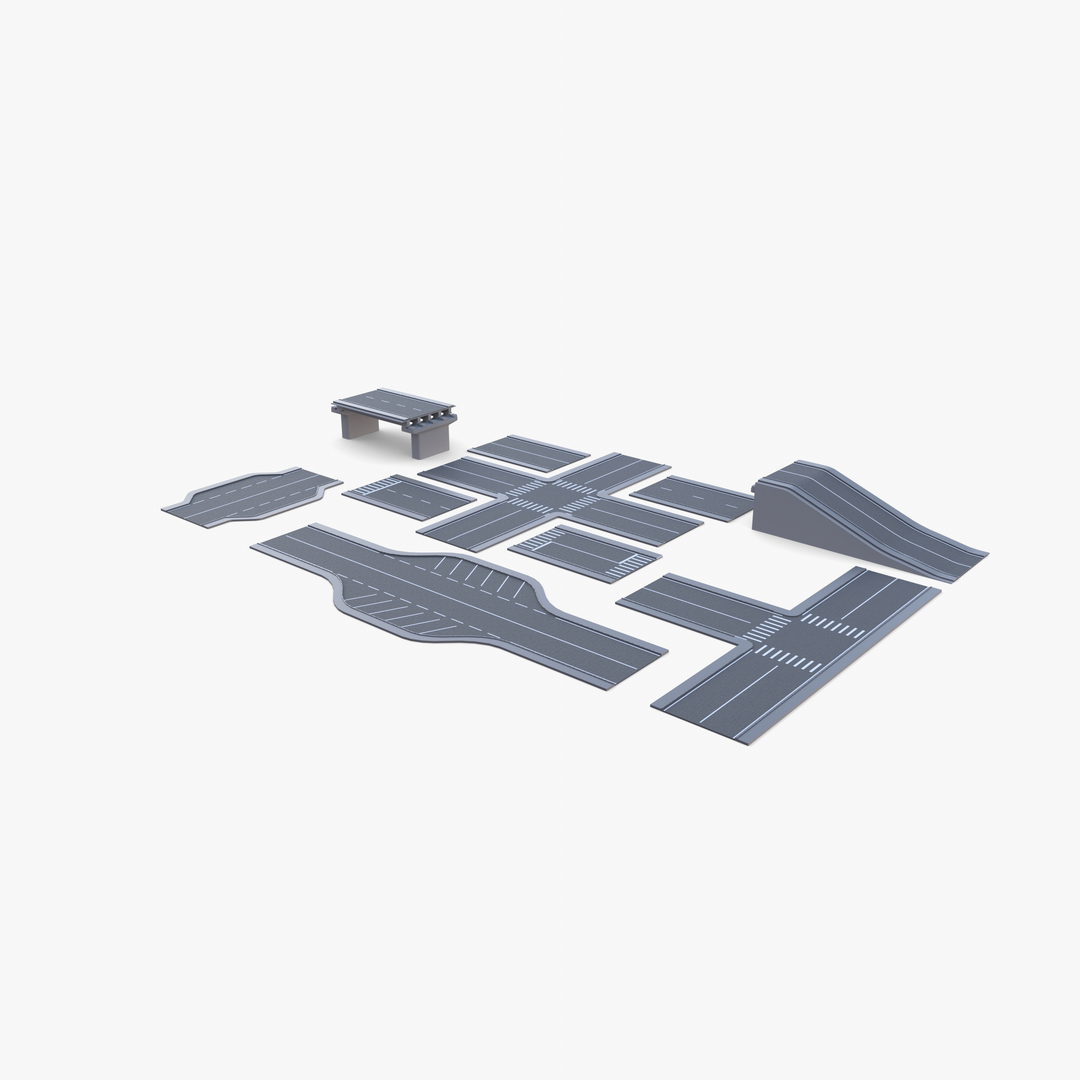 3D Connectable Road Segment Pack V1 Model - TurboSquid 2261537