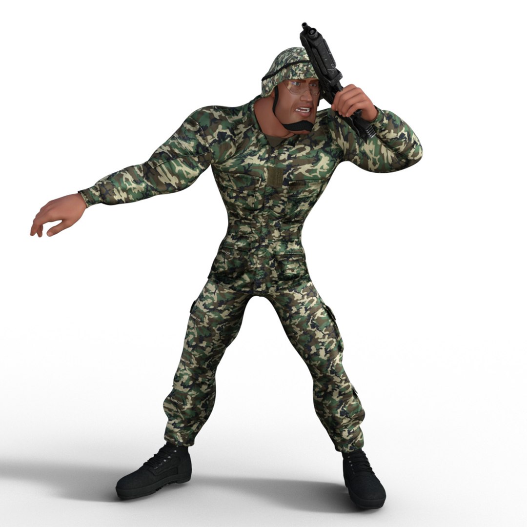 Cartoon Soldier 3D Model - TurboSquid 1947016
