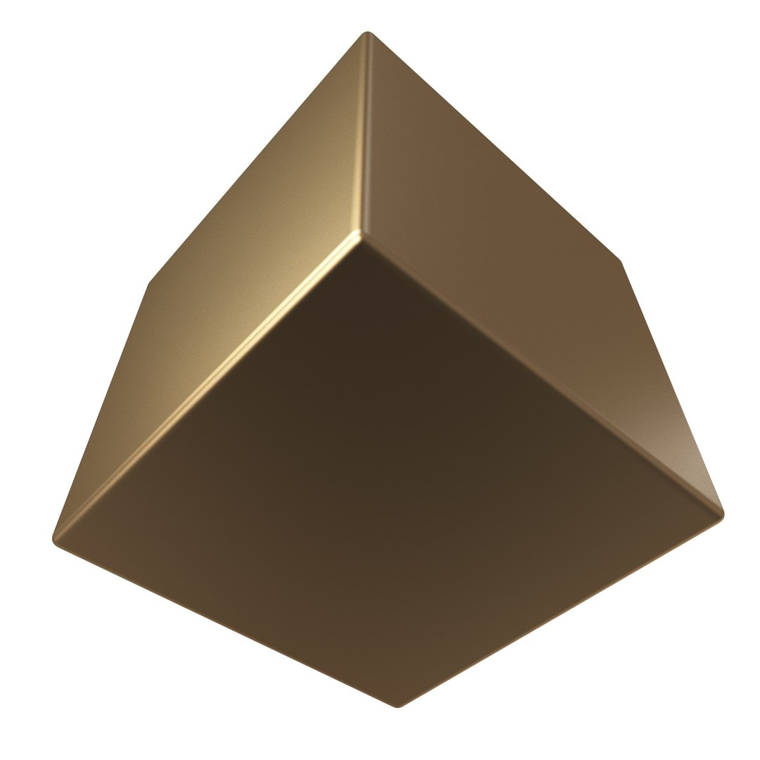 3D Gold Cube - TurboSquid 2001632