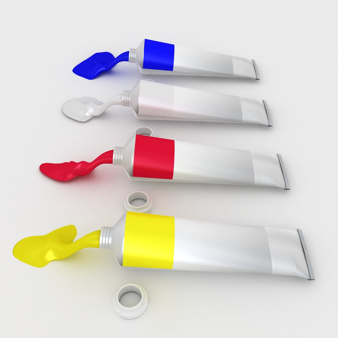 3D Oil Paint Tubes 4 Colors Set - TurboSquid 1970230