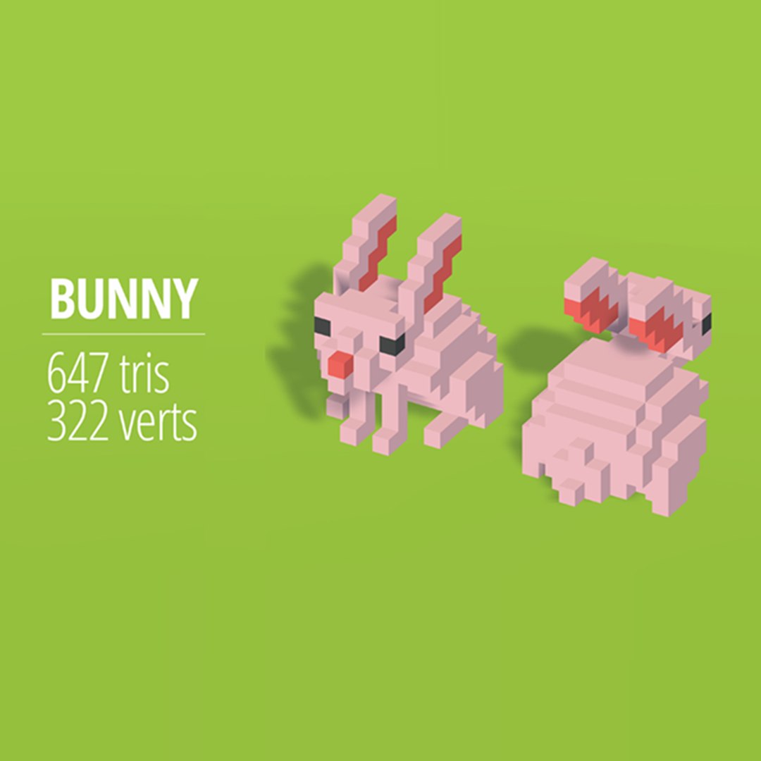 Pixel Animals 3d Model