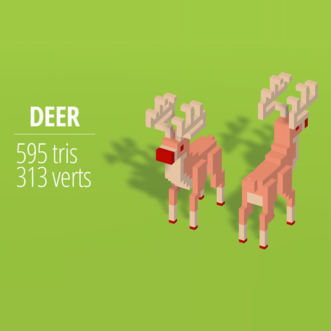 Pixel Animals 3d Model