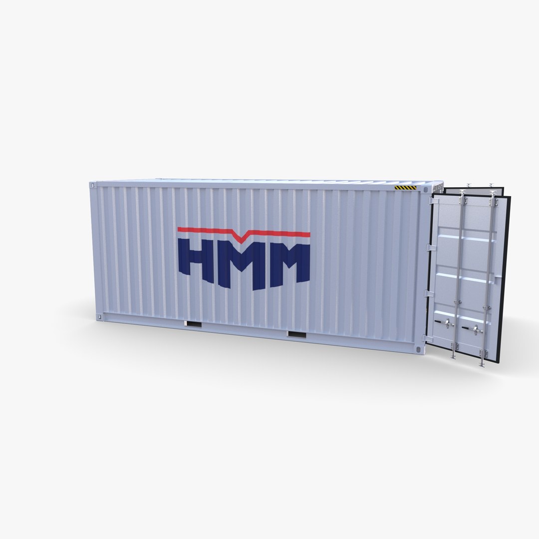3D 20ft Shipping Container HMM V1 Model - TurboSquid 1772651