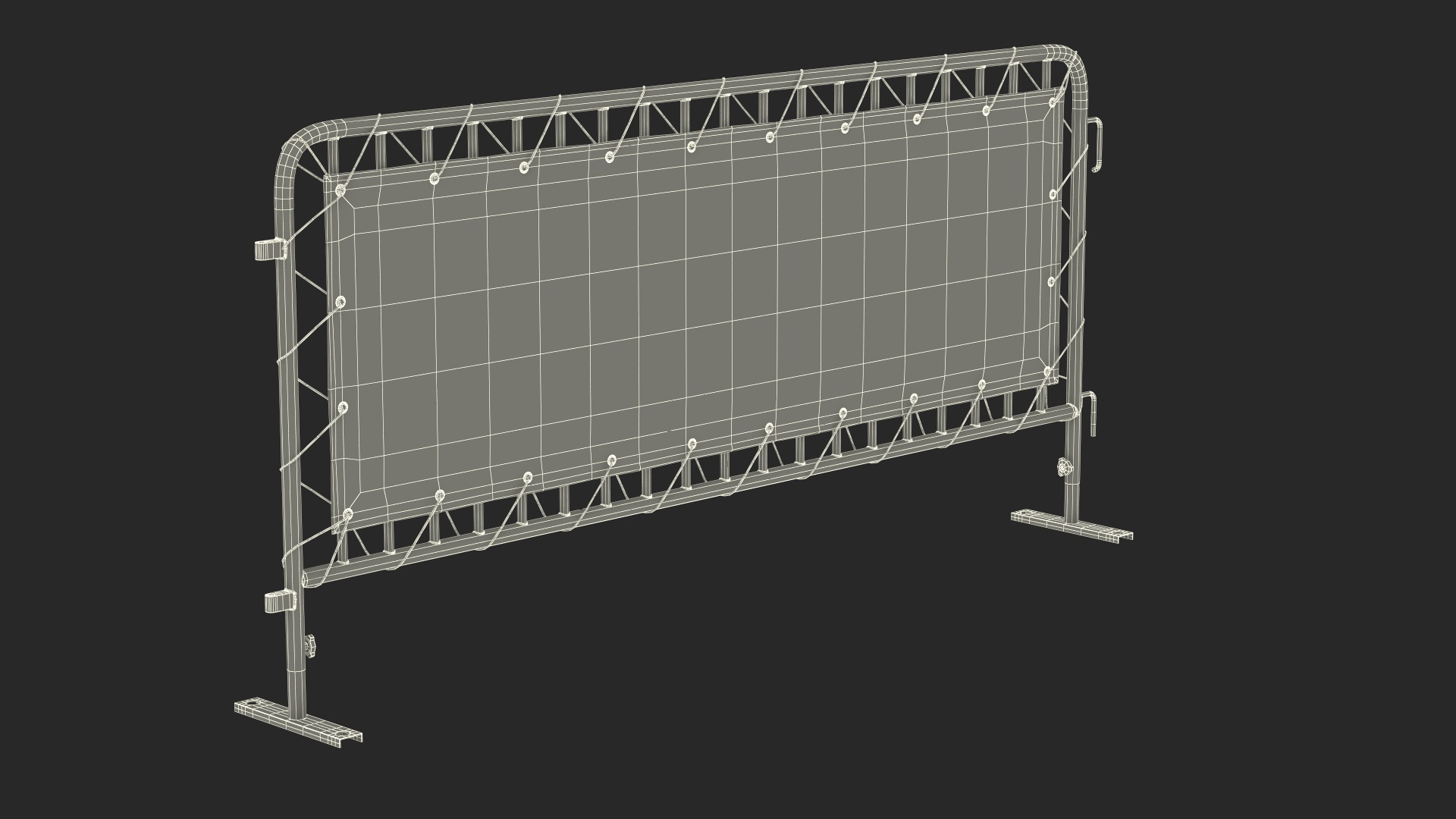 3D Black Crowd Control Barrier With Advertising Vinyl Banner ...