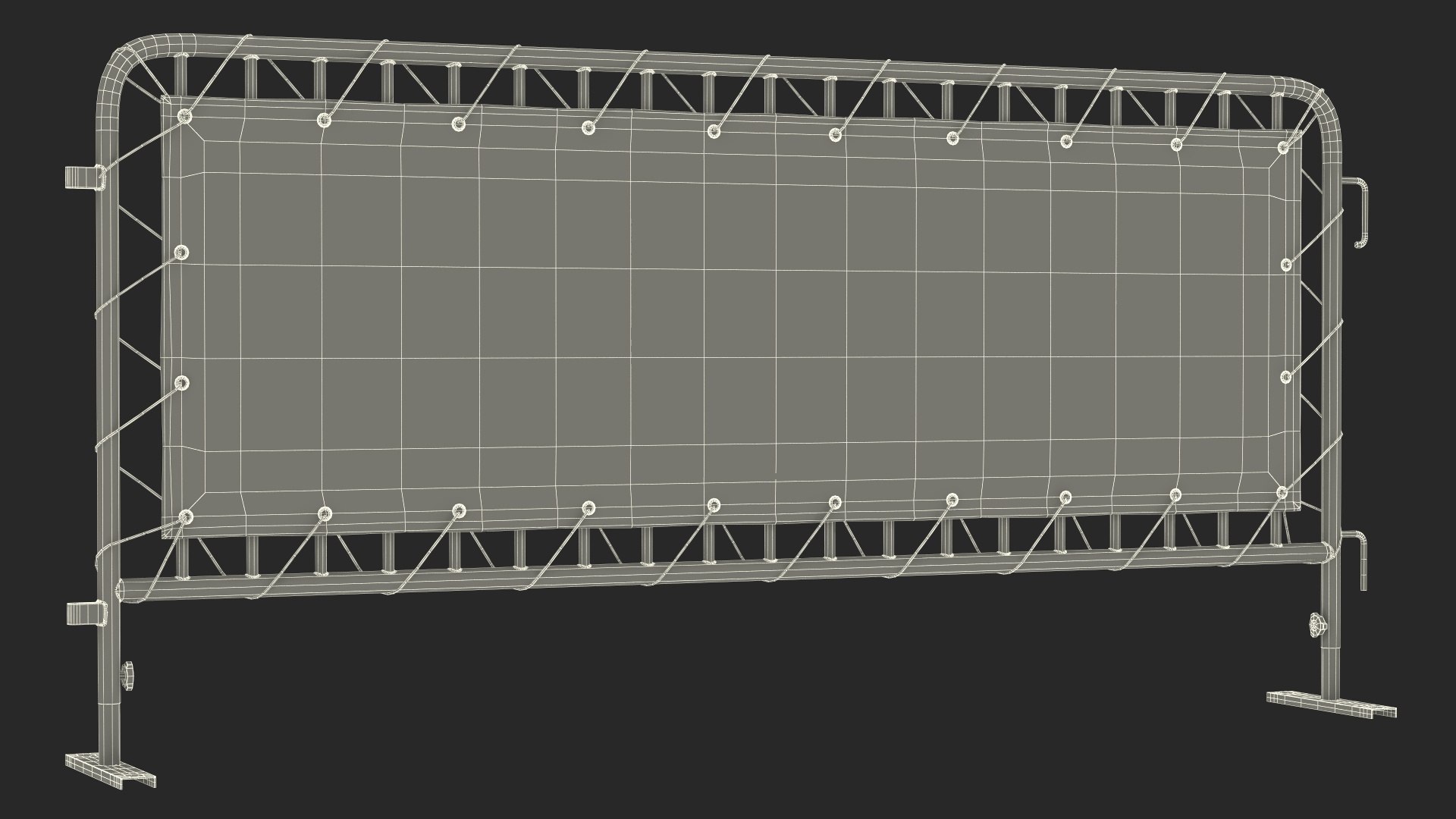 3D Black Crowd Control Barrier with Advertising Vinyl Banner ...