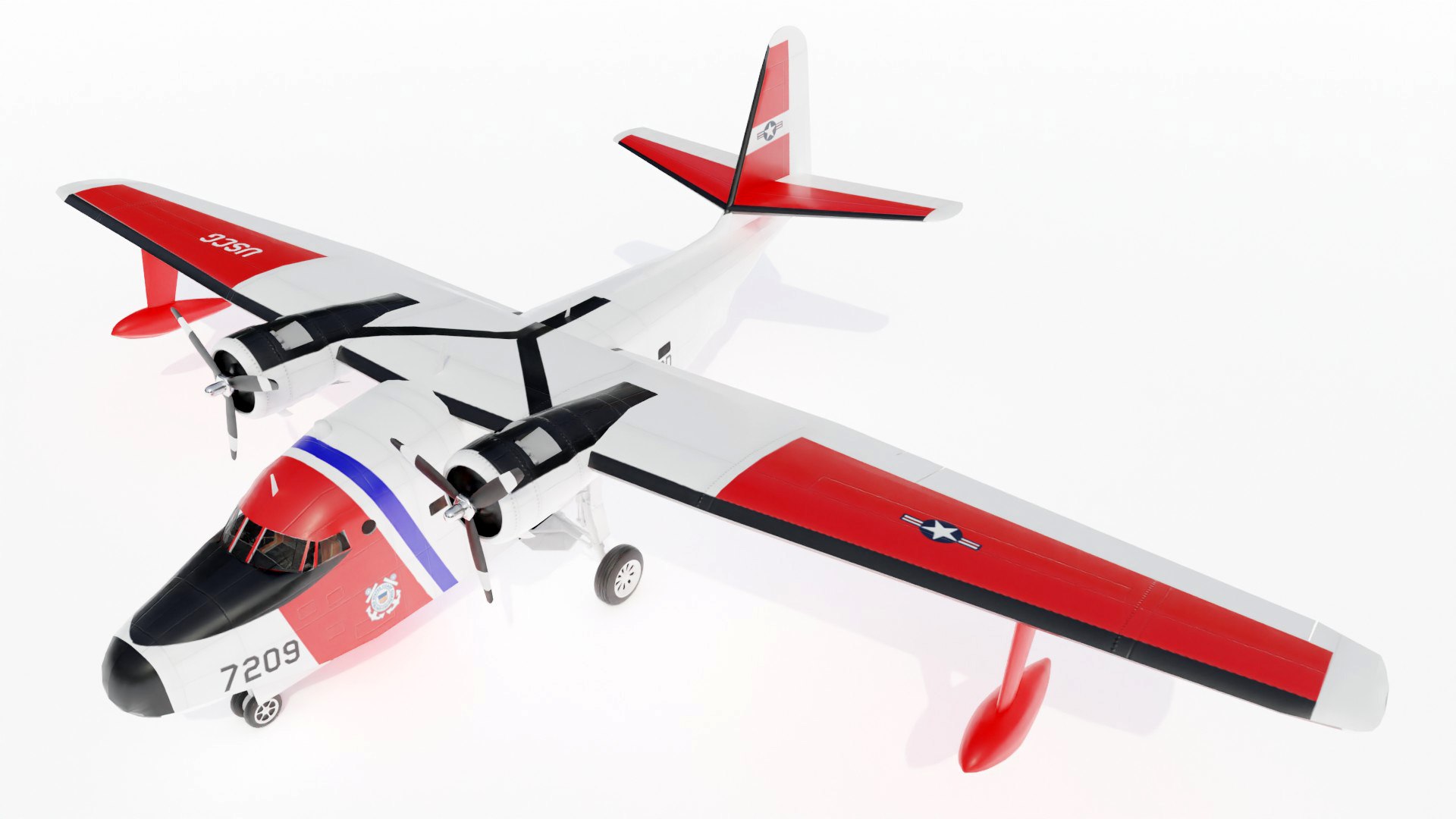 grumman hu-16 albatross aircraft 3d model