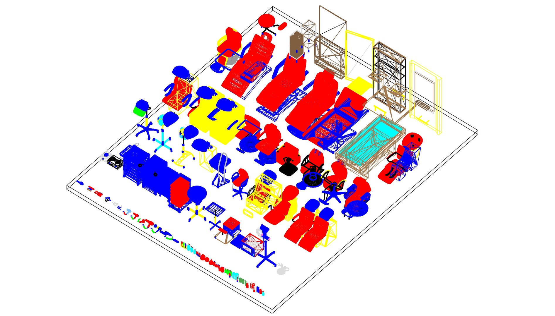 Salon Revit Family Furniture Model - TurboSquid 2260205