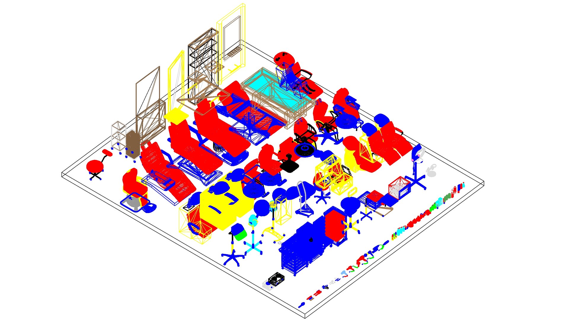 Salon Revit Family Furniture Model - TurboSquid 2260205