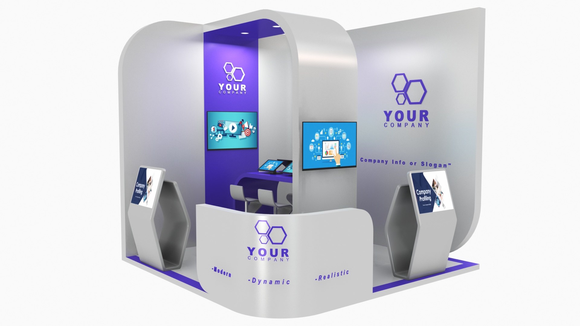 3D Modern Exhibition Small Booth 2 Model - TurboSquid 1774644