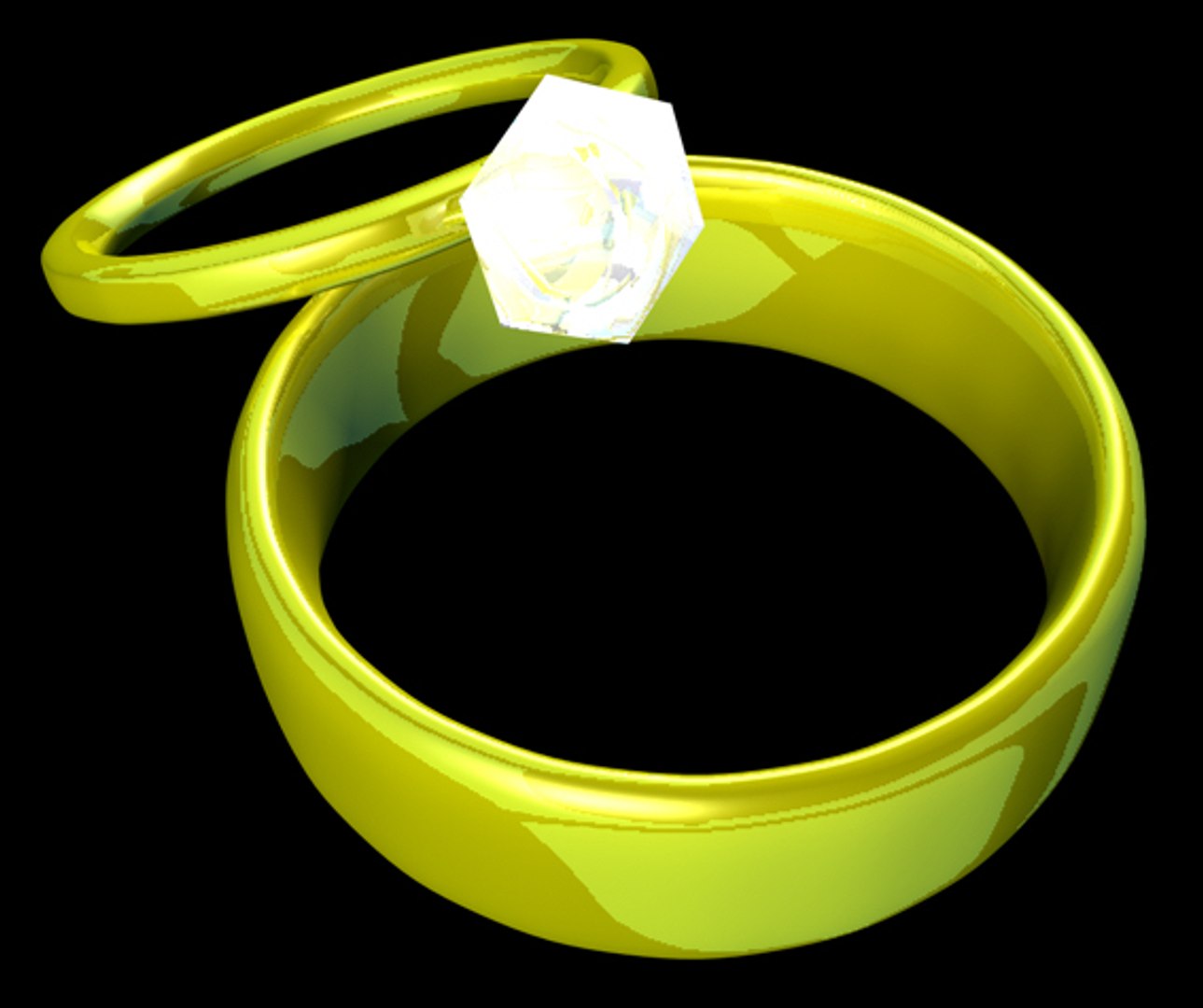 3d gold wedding bands model