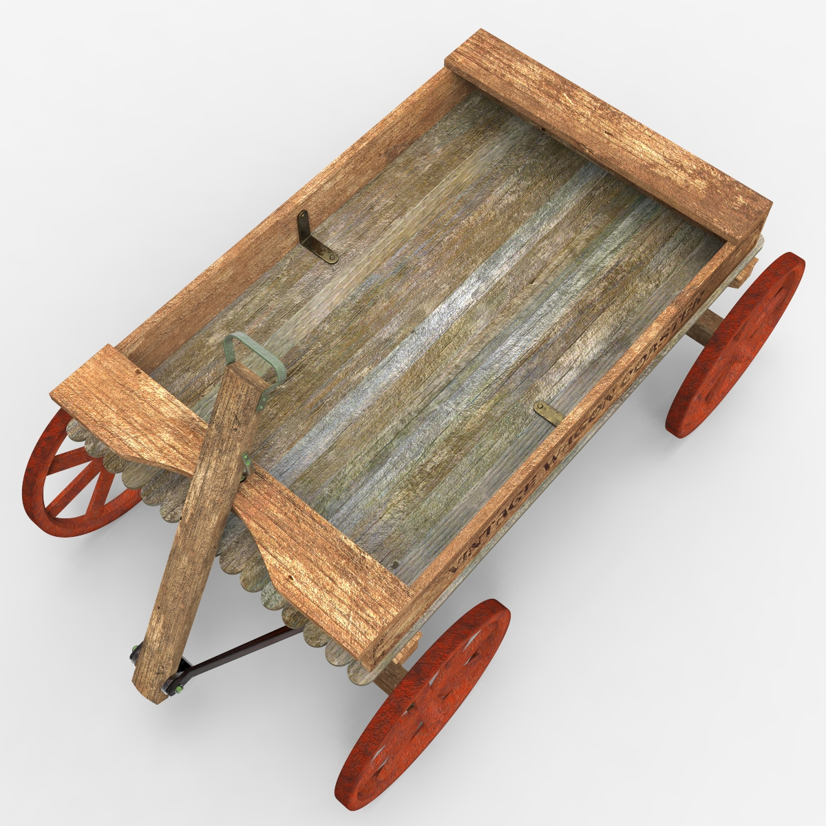 3d wooden wagon model